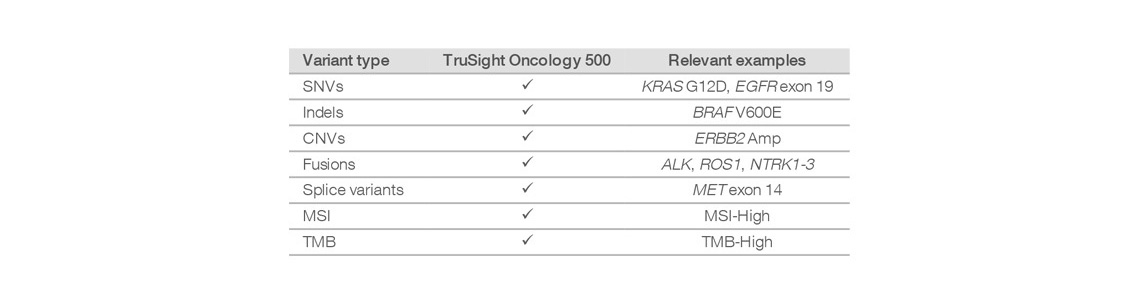 TruSight Oncology 500 | DNA和RNA中泛癌生物标记的分析